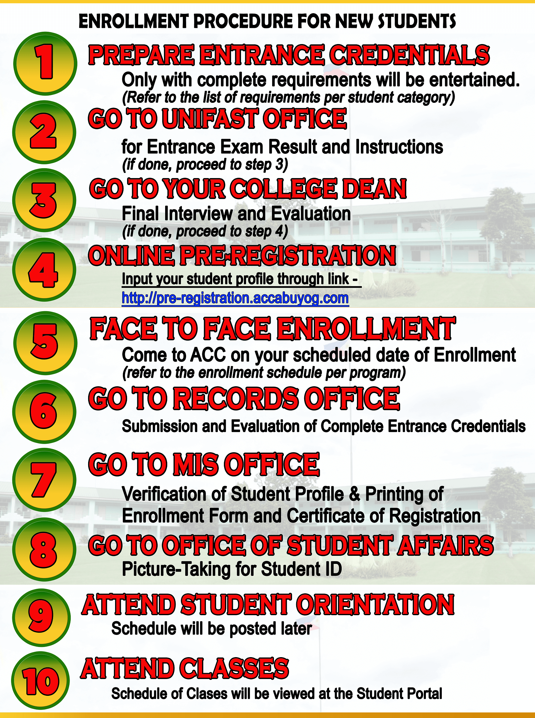 Enrollment Procedures for New Students / Transferee | Abuyog Community ...