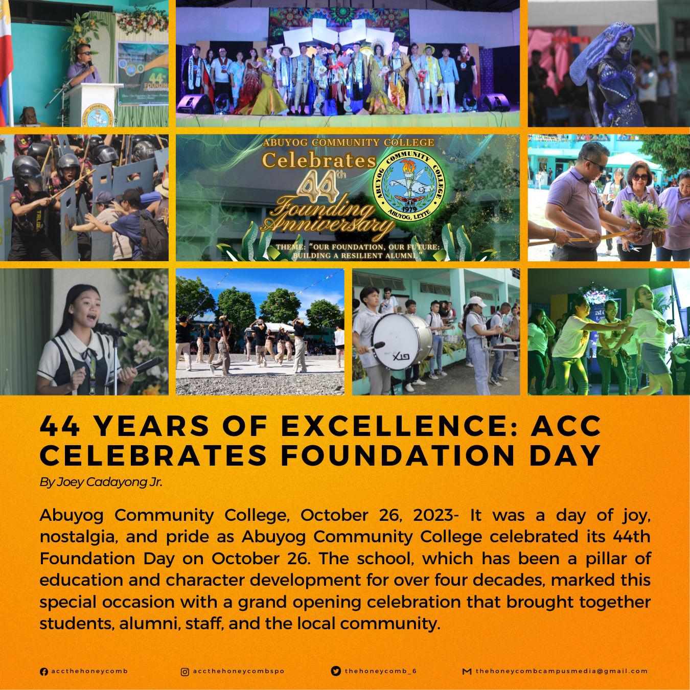 44 Years of Excellence: ACC Celebrates Foundation Day | Abuyog ...