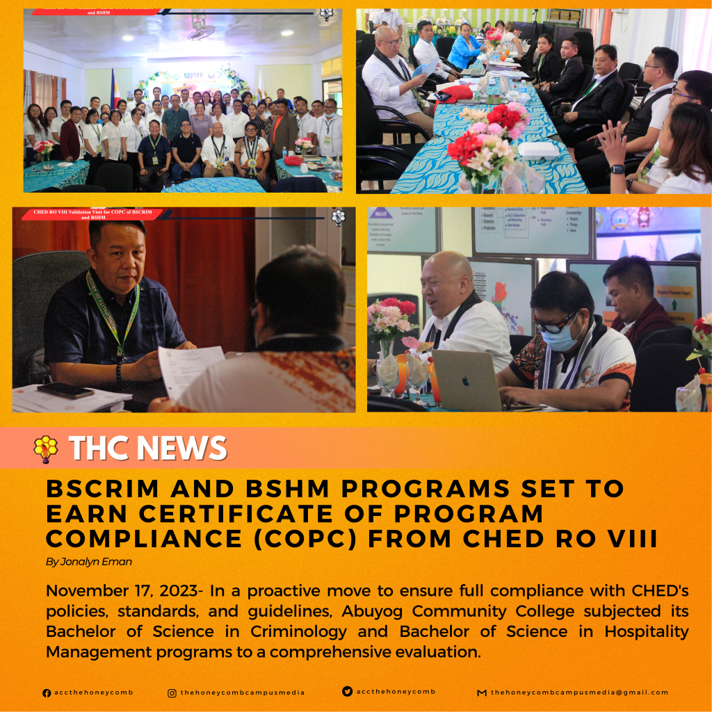 BSCrim and BSHM Programs Set to Earn Certificate of Program Compliance (COPC) from CHED RO VIII ...
